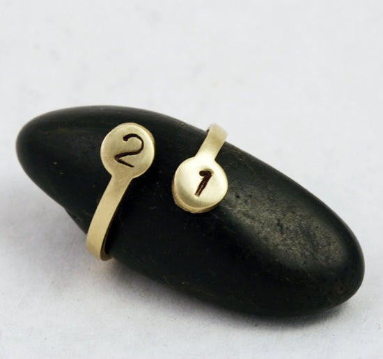 Number Ring Adjustable Brass Personalized Ring – valerietylercollection